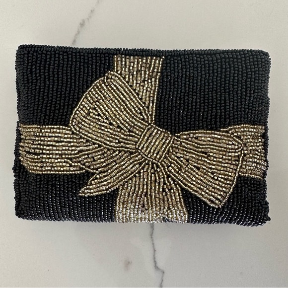 Cache | Bags | Vintage Like New Cache Beaded Bow Small Clutch Bag In ...